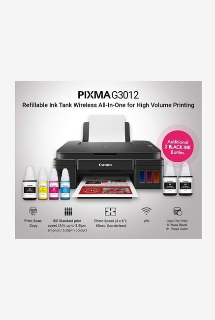 Buy Canon Pixma G3012 Multi-Function Wireless AIO InkJet Printer Online ...