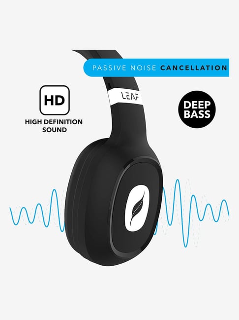 Buy Leaf Bass Over The Ear Bluetooth Headphone With Mic (Black) Online ...