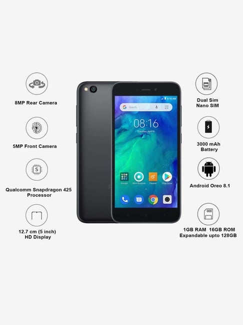 Buy Xiaomi Redmi Go 16 GB (Black) 1 GB RAM, Dual SIM 4G Online at Best ...