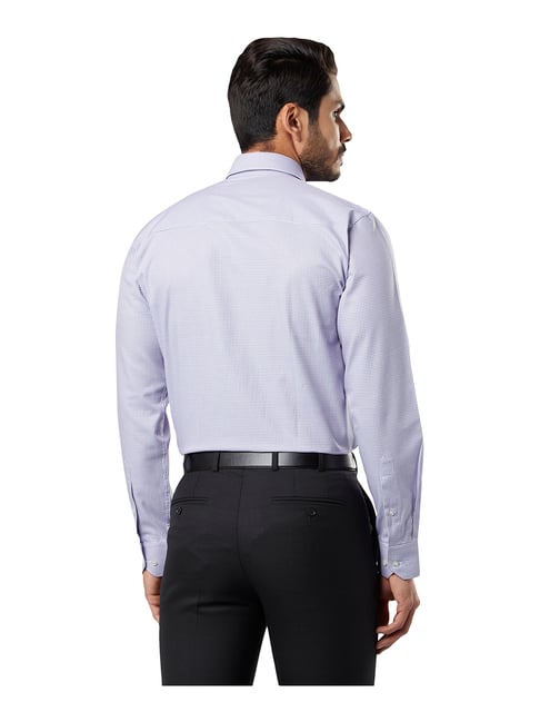 Buy Raymond Light Violet Regular Fit Check Shirt for Men's Online ...