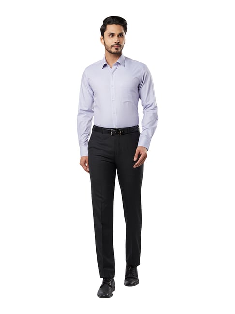 Buy Raymond Light Violet Regular Fit Check Shirt for Men's Online ...