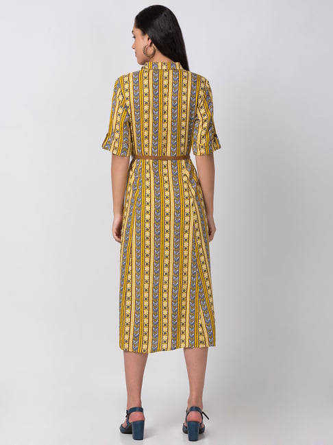 Buy Ethnicity Yellow Printed A Line Dress For Women Online Tata Cliq