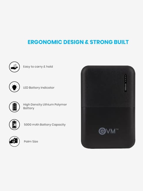 Buy EVM Encore 5000 mAh Power Bank (Black) Online At Best Price @ Tata CLiQ