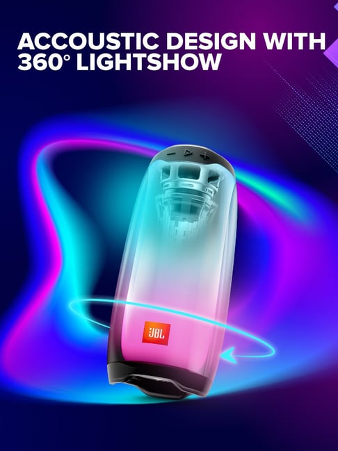 JBL Pulse 4 Portable Bluetooth Speaker with 360-Degree LED Lightshow ...