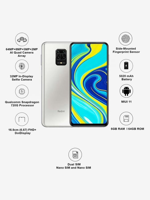 Buy Xiaomi Redmi Note 9 Pro Max 64 GB (White) 6 GB RAM, Dual SIM 4G ...