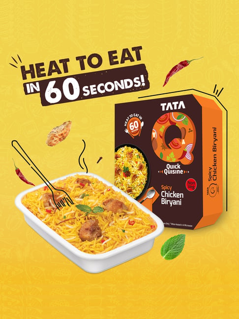 Buy Tata Q Spicy Chicken Biryani - Ready to Eat (Pack of 4) Online at ...