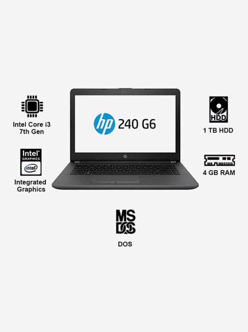 Buy HP 240 G6 (i3 7th Gen/4GB/1TB/35.56(14)/DOS/INT) Black Online At ...