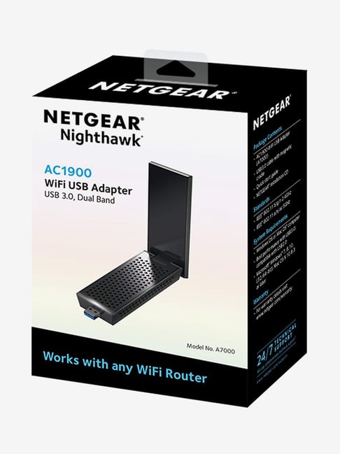 Buy Netgear A7000-10000S Nighthawk AC1900 Wi-Fi USB Adapter (Black ...