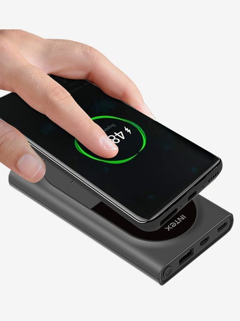 Buy Intex PB-10K Poly-4 10000mAh Wireless Charging Power Bank (Black ...