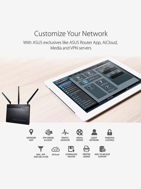 Buy Asus AC1900 RT-AC68U Dual Band 1900 Mbps Gigabit Wi-Fi Router ...