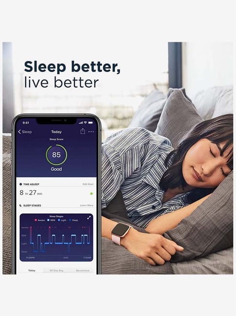 Fitbit Versa 2 FB507GYSR Health and Fitness Smartwatch (Stone & Mist ...