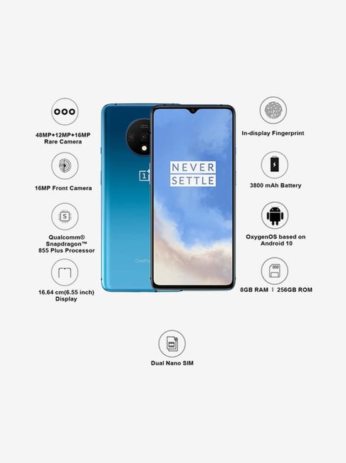 Buy OnePlus 7T 128 GB (Glacier Blue) 8 GB RAM, Dual SIM 4G Online at ...