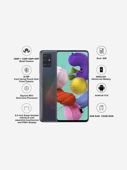 Buy Samsung Galaxy A51 128 GB (Black) 6 GB RAM, Dual SIM 4G Online At ...