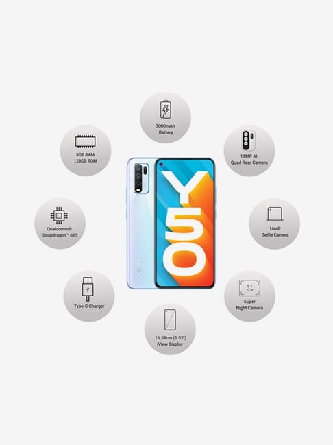 Buy Vivo Y50 128 GB (Pearl White) 8 GB RAM, Dual SIM 4G Online at Best ...