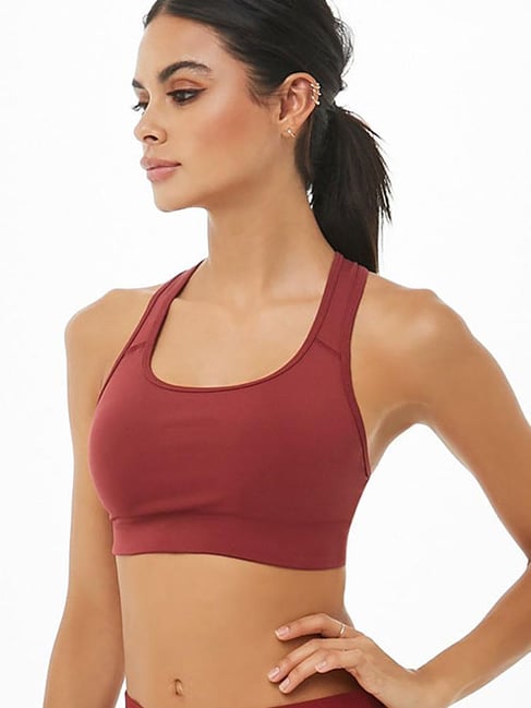 Buy Forever 21 Burgundy Regular Fit Sports Bra for Women Online Tata CLiQ