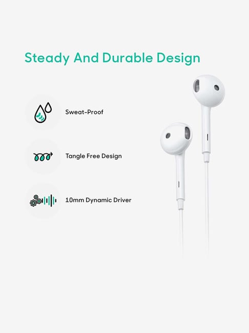 Buy Oppo MH319 Wired Earphone with Microphone (White) Online At Best ...