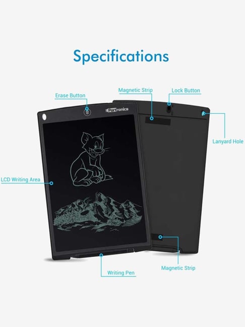 Buy Portronics Ruffpad 12D Re-Writable LCD Writing Pad (Black) Online ...