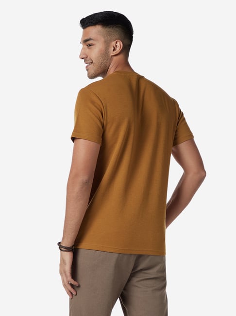Buy ETA by Westside Mustard Slim Fit Crewneck T-Shirt for Men Online ...