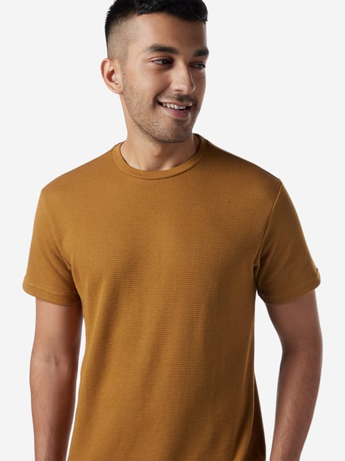 Buy ETA by Westside Mustard Slim Fit Crewneck T-Shirt for Men Online ...