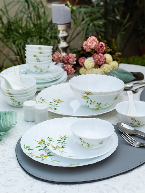 Buy LaOpala Vivid Green Opalware 35 Piece Dinner Set at Best Price ...