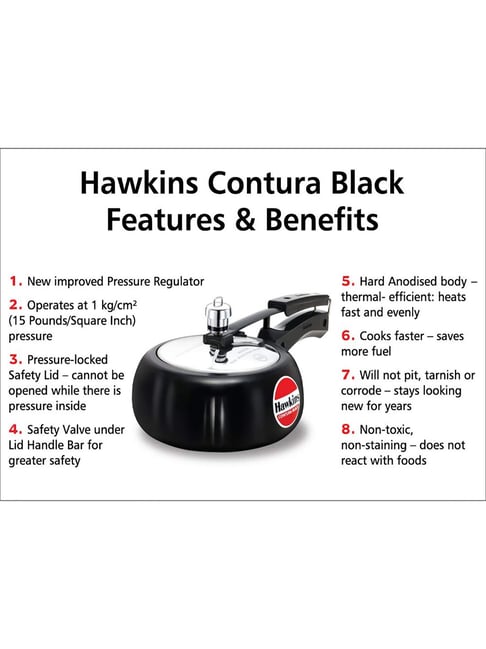 Buy Hawkins Contura Black 2 L Pressure Cooker - Set of 1 at Best Price ...