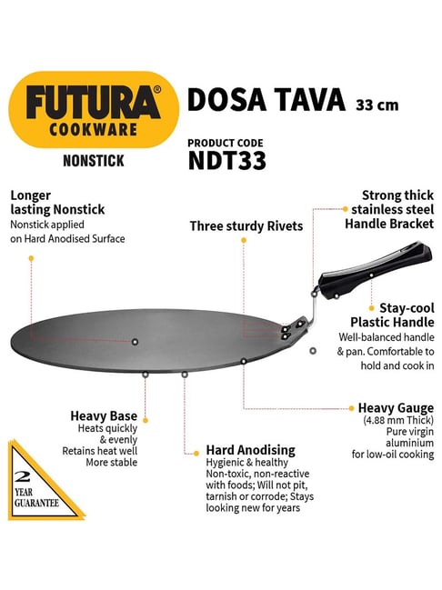 Buy Futura Black Non Stick 33 cm Dosa Tava - Set of 1 at Best Price ...