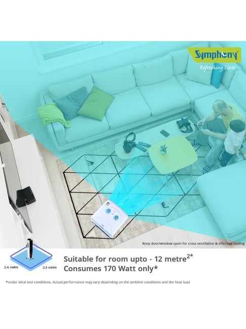 Buy Symphony Diet 12T 12L Personal Tower Air Cooler (White) Online at ...