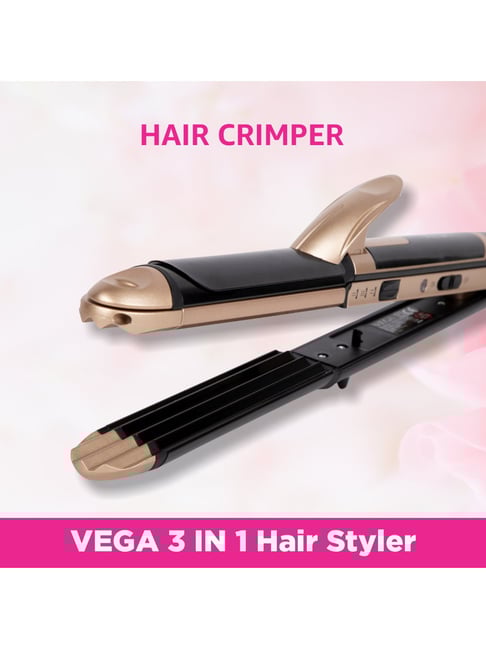 Buy Vega VHSCC-01 3 In 1 45 W Ceramic Coated Hair Styler (Black) Online At Best Price @ Tata CLiQ