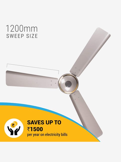Atomberg Studio Antidust 1200 mm 3 Blades Ceiling Fan with Remote (Sand ...
