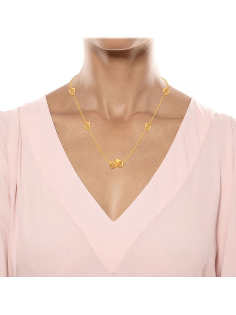 Buy Melorra 18k Gold Flower Afar Necklace for Women Online At Best ...