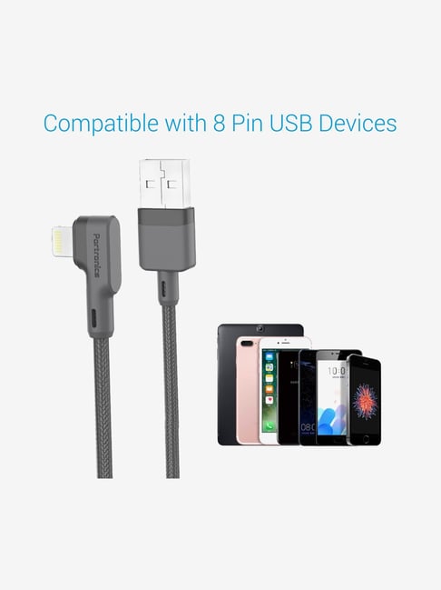 Portronics Konnect L POR-1080 3A USB to Lightning Cable (Black)