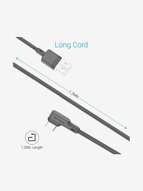 Buy Portronics Konnect L POR-1081 3A USB to Type-C Cable (Black) Online ...