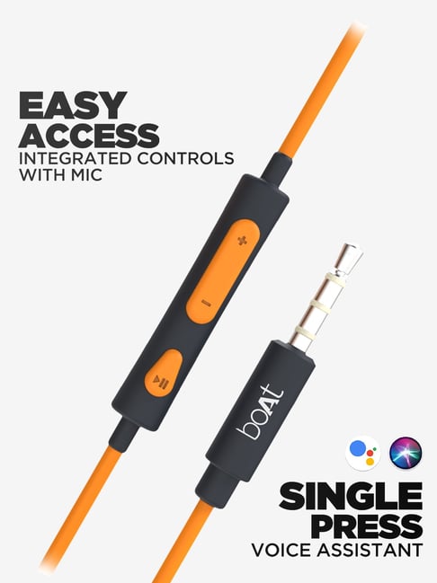 Buy boAt BassHeads 242 Wired Earphone With Mic (Orange) Online At Best ...