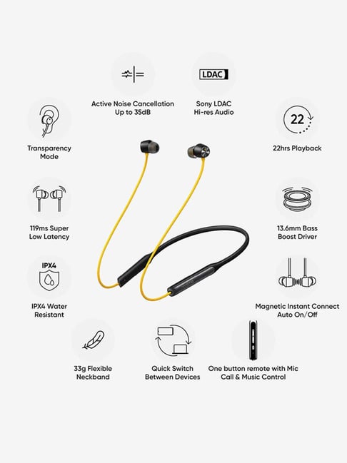 Buy RealMe Buds Wireless Pro Bluetooth Neckband with Microphone Online ...
