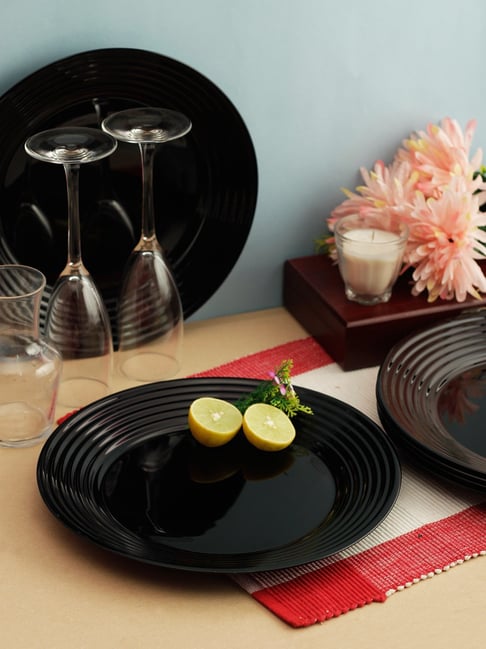 Buy Luminarc Harena Black Opalware Dinner Plates - Set of 6 at Best ...