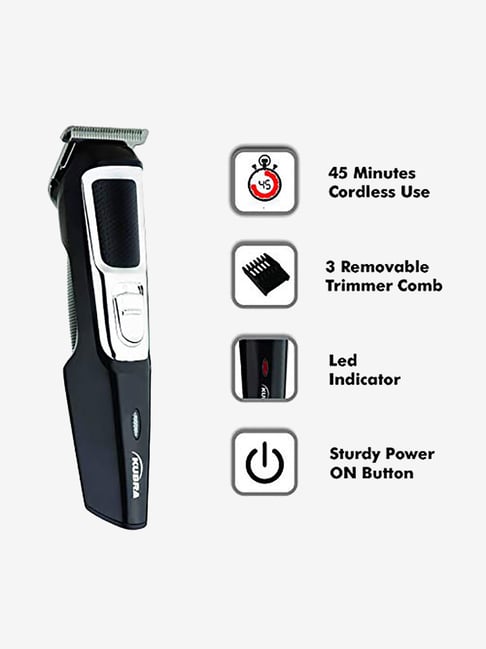 Buy Kubra KB-2022 Cordless Rechargeable Trimmer for Men (Black) Online ...