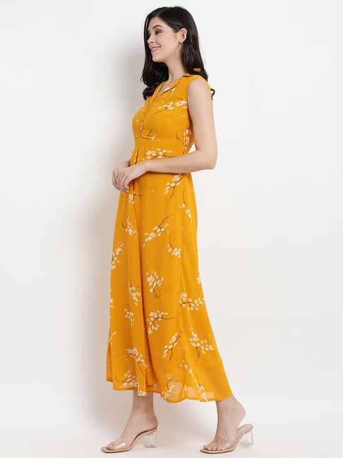 Buy The Vanca Yellow Printed Maxi Dress for Women Online @ Tata CLiQ