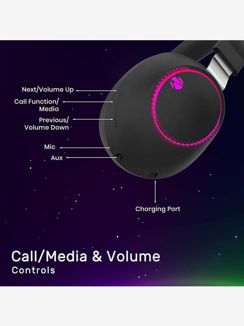 Buy Zebronics Zeb-Duke Wireless Bluetooth Headphone with Microphone ...