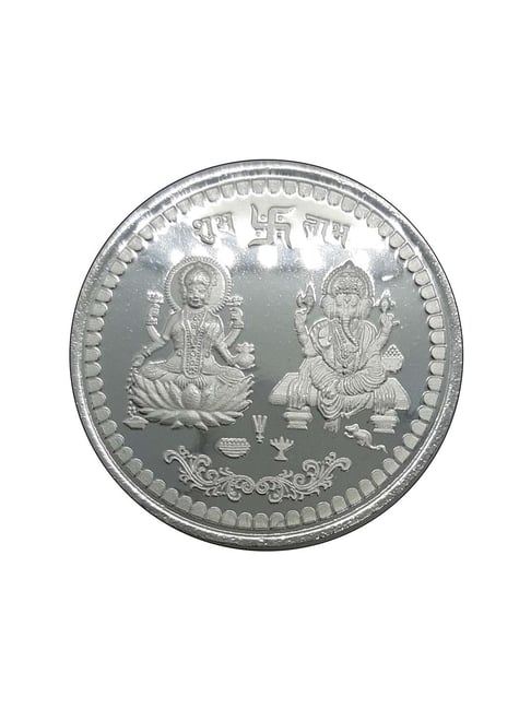 Buy Silver Emporium Lakshmi & Ganesha 999 100gm Silver Coin Online At ...