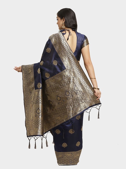 Buy Saree Mall Dark Blue Saree With Blouse for Women's Online @ Tata CLiQ