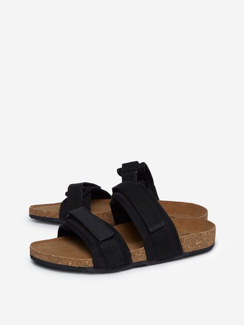Buy SOLEPLAY by Westside Black Double-Strap Sandals Online at Best ...