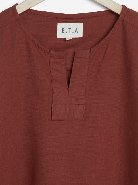 Buy ETA by Westside Rust Resort-Fit High-Low Shirt Online at best price ...