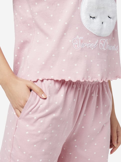 Buy Wunderlove by Westside Pink Rabbit T-Shirt And Shorts Set Online at ...