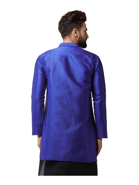 Buy Sojanya Royal Blue Self Print Sherwani Jacket for Men Online @ Tata ...