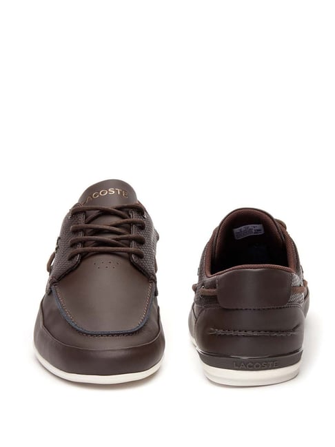 Lacoste marina leather deck shoes store