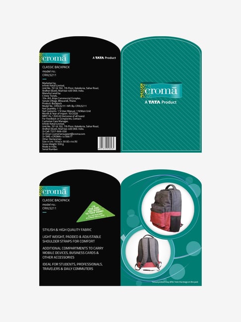 Buy Croma Classic Laptop Backpack (Multi Color) Online At Best Price ...