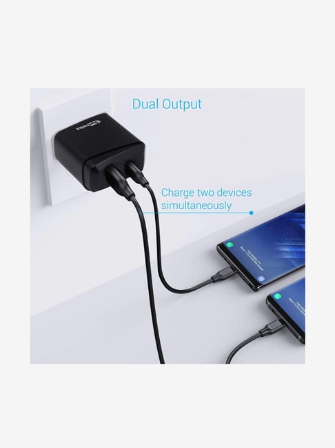 Buy Portronics Adapto 22 Quick Charger USB Wall Adapter (Black) Online ...
