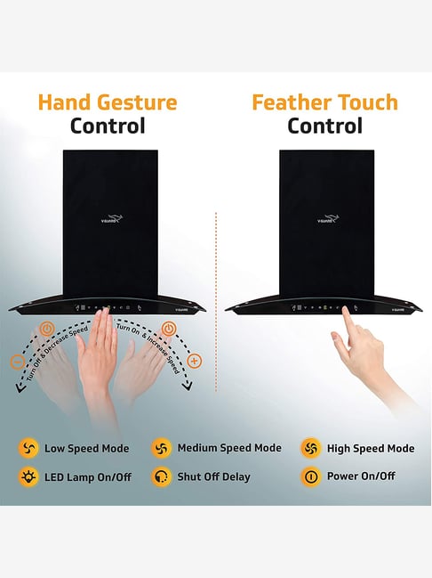 Buy V-Guard MG30 60 cm 1000 CMH Wall Mounted Chimney (Black) Online At ...