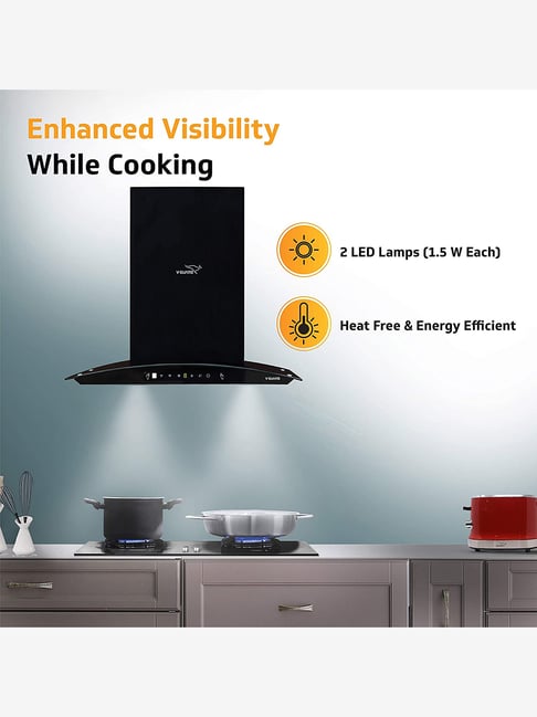 Buy V-Guard MG30 60 cm 1000 CMH Wall Mounted Chimney (Black) Online At ...