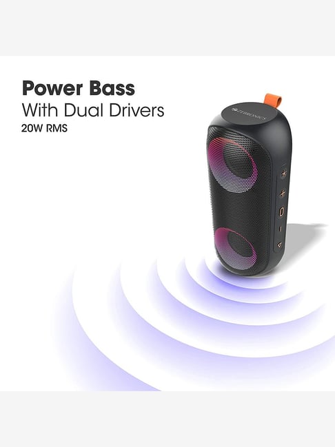 Buy Zebronics Zeb-Music Bomb X 20W Bluetooth Speaker (Black) Online At ...